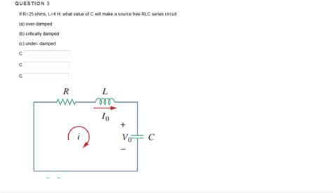 Solved QUESTION If R Ohms L H What Value Of C Will Chegg
