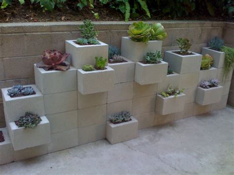 Cinder Block Garden Potted S Cinder Block Planter Wall