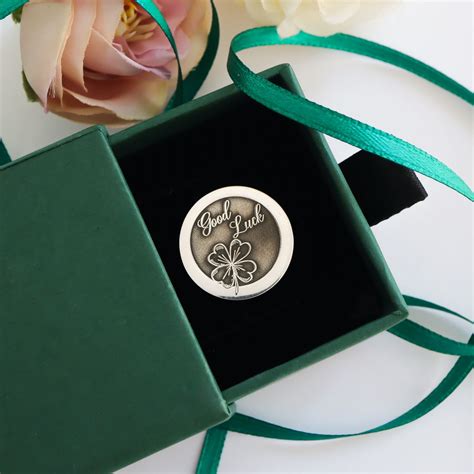 Moneda Norocoasa Din Argint 2cm Trifoi