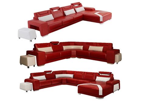 Sofa Couch Wohnlandschaft Xxl Couch Ledersofa Mit Ottomane Sofagarnitur