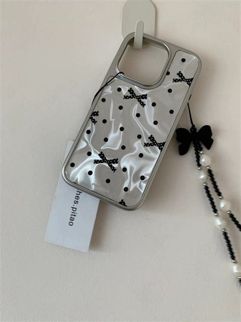 💓오로라 리본💓비즈키링 실버라인 도트 범퍼케이스 아이폰케이스 유니크 특이한 15프로맥스 14프로맥스 13프로맥스 12프로맥스