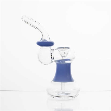 Milky On Clear Large Bubbler Hillside Glass