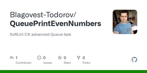 Github Blagovest Todorovqueueprintevennumbers Softuni C Advanced