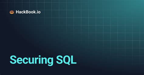 Securing Sql Hackbook Io