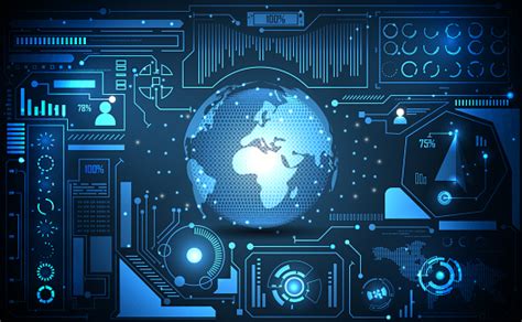 추상적인 기술 Ui 미래 개념 세계 디지털 Hud 인터페이스 홀로그램의 요소 디지털 데이터 차트 통신 원 활력 혁신에 안녕 기술