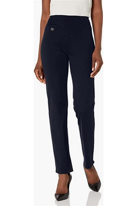 Slim Sation Wide Band Elastic Waist Pull On Relaxed Leg Pant M3871
