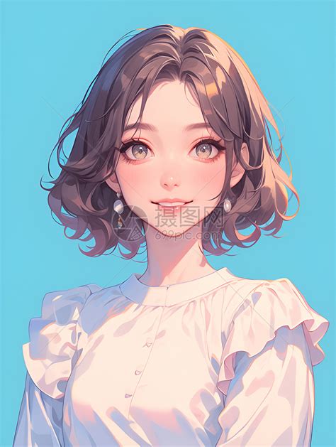 柔和微笑的少女插画图片下载 正版图片601163907 摄图网