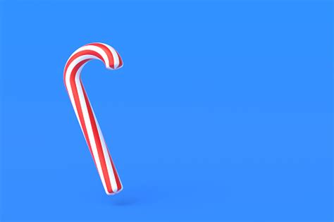 크리스마스 지팡이 파란색 배경에 빨간 줄무늬사탕 새해 축하 개념 전통적인 달콤한 디저트 공간을 복사합니다 3d 렌더 사탕에 대한 스톡 사진 및 기타 이미지 Istock