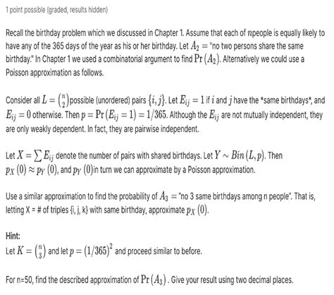 solved 1 point possible graded results hidden recall the