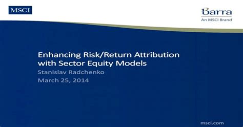 Pdf Enhancing Risk Return Attribution With Sector Equity