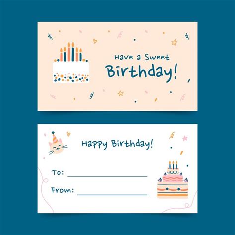 평면 디자인 생일 축 하 배경 무료 벡터
