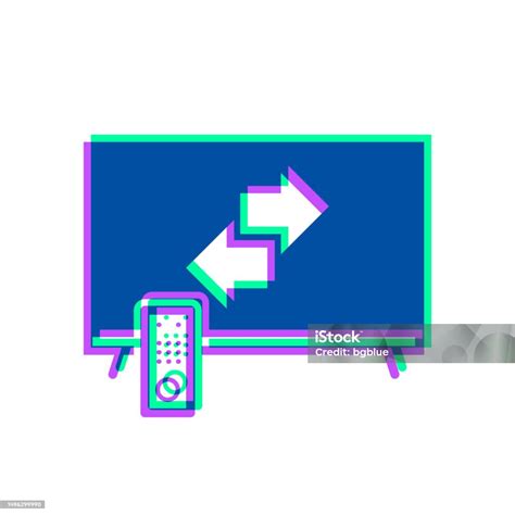Transfert Avec Tv Icône Avec Superposition De Deux Couleurs Sur Fond