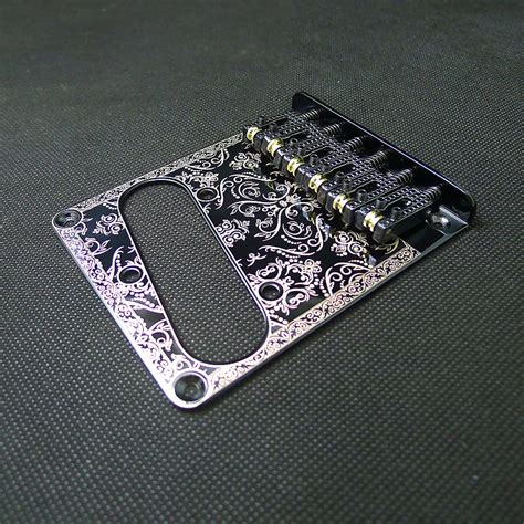 Black Tl Style Guitar Roller Bridge Reverb