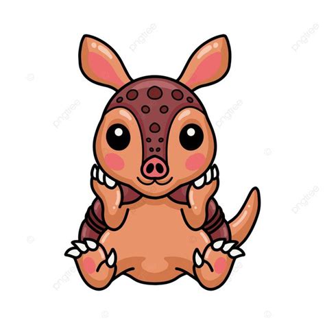 Desenho De Tatu Bonitinho Sentado Png Estilo Símbolo Animais