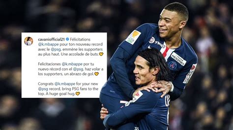 Mbappe PSG Record Edinson Cavani Lauds Mbappe On Breaking Goal Scoring