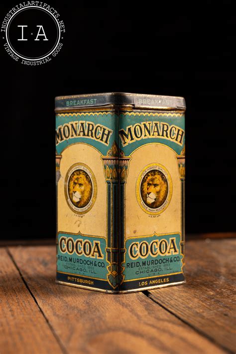 Vintage Monarch Cocoa Tin Industrial Artifacts