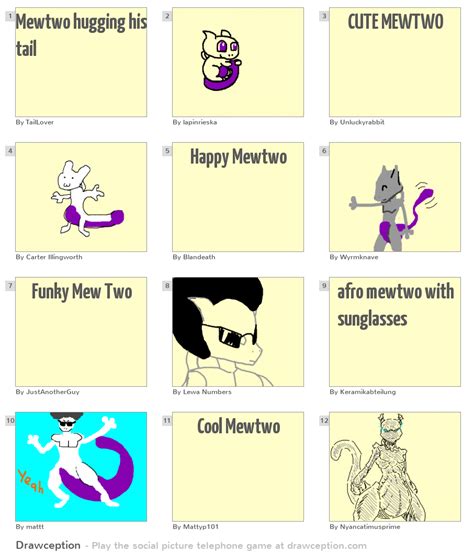Mewtwo Hugging His Tail Drawception