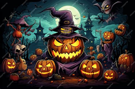 Premium Vector Halloween Cartoon Vector Illustration