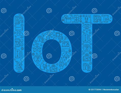 IoT Pixel Perfect Shaped Concept Filled With Editable Linear Icons Stock Vector Illustration