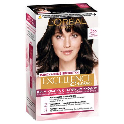 L'Oreal Paris Excellence стойкая крем-краска для волос, 3.00 темно ...