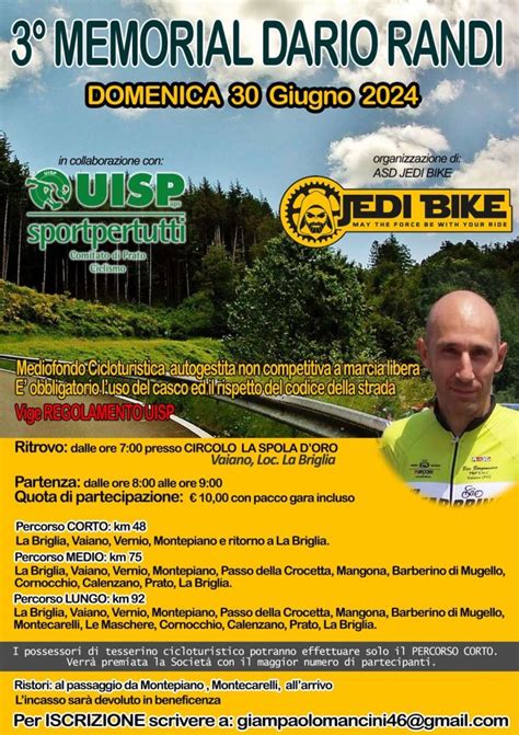 Uisp Prato Memorial Dario Randi Medio Fondo Cicloturistica