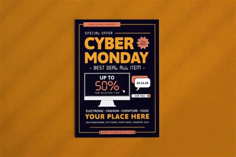 Modèle D affiche Verticale Du Cyber Monday Vecteur Premium