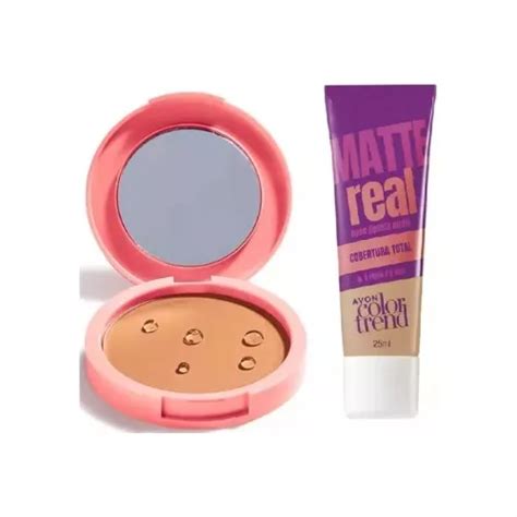 Color Trend Matte Real Base Líquida Pó Compacto Avon