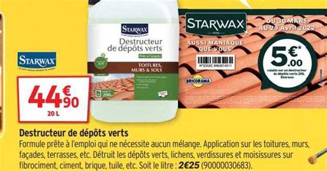 Offre Destructeur De Dépôt Verts Starwax chez Castorama