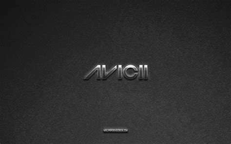 다운로드 아비치 로고 음악 브랜드 회색 돌 배경 아비치 엠블럼 음악 로고 아비치 음악 표지판 Avicii 메탈 로고 돌 질감 바탕 화면 무료 데스크톱 용