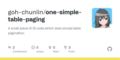 github goh chunlin one simple table paging a small piece of js code