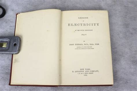 1882 Book Lessons In Electricity John Tyndall Battery Telegraph