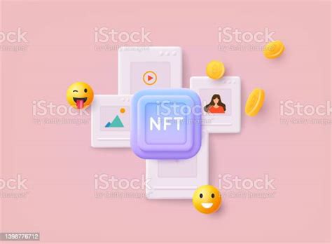 암호화 아트 아이템이 판매되는 Nft 마켓 플레이스 네트워크 벡터가 있는 대체 불가능한 토큰입니다 3d 웹 벡터 일러스트레이션