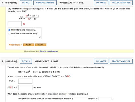 Solved Points DETAILS PREVIOUS ANSWERS WANEFMAC Chegg Com