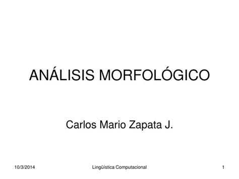 PPT ANÁLISIS MORFOLÓGICO PowerPoint Presentation free download ID