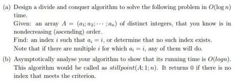 solved a design a divide and conquer algorithm to solve