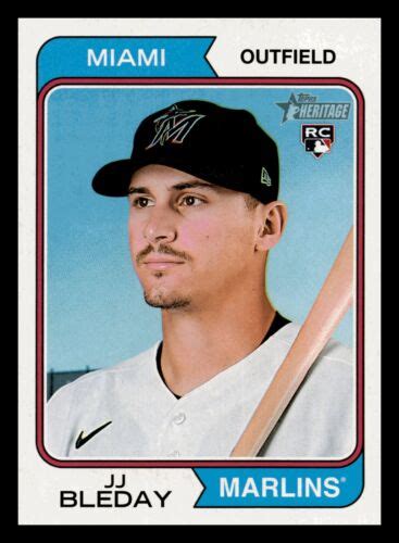 Jj Bleday Rc 2023 Topps Heritage 385 Rookie Miami Marlins Centered
