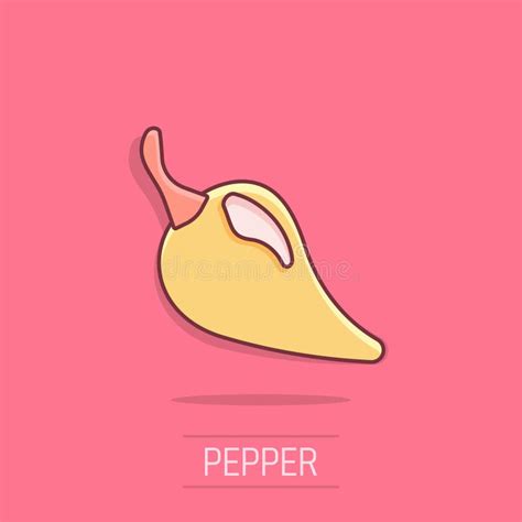 Vector Cartoon Chili Pepper Icon In Comic Style Spicy Peppers Concept