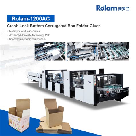 Rolam Paper Box Automatic Folder Gluer With Crash Lock Bottom