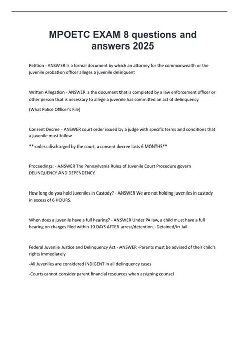 Mpoetc Exam 8 Questions And Answers 2025 Mpoetc State Certification Stuvia Us