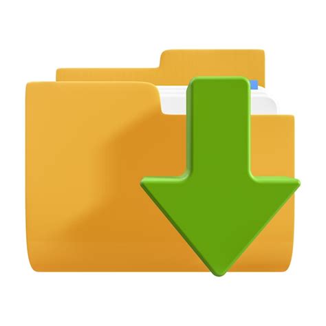 premium photo download folder icon with clipping path 3d rendering
