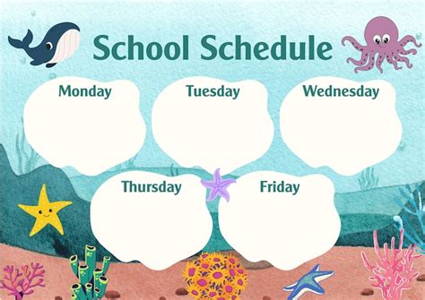 Premium Vector Blue School Theme Class Schedule Colours Clip