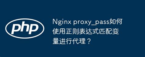 Nginx Proxypass如何使用正则表达式匹配变量进行代理？ 启尚博客