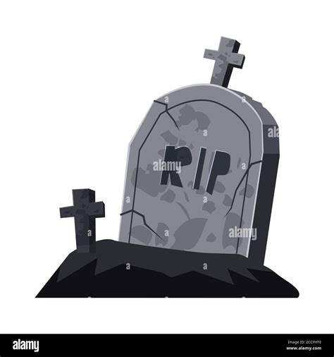 Grave Cemetery Cross Icon Vector Illustration Stock Vector Image