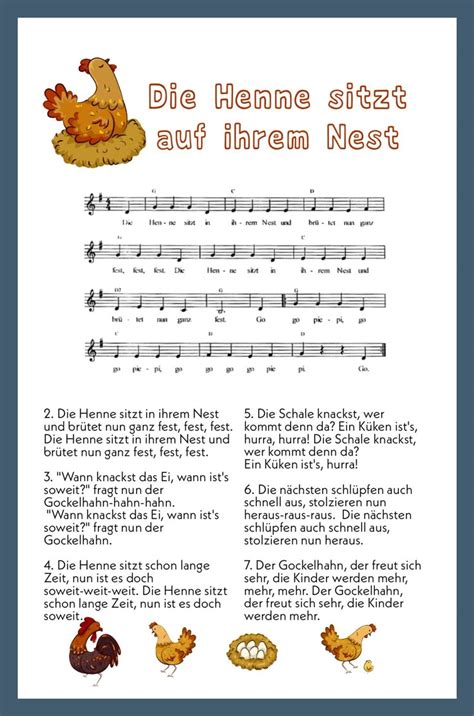 Frühlingslied Die Henne Sitzt Auf Ihrem Nest