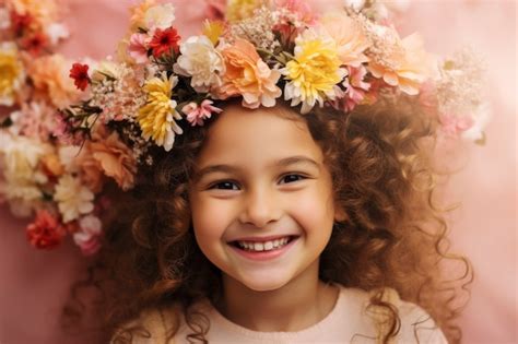 Free Photo Front View Girl Posing With Beautiful Flowers