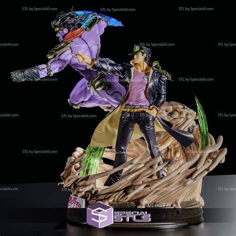 Jotaro Kujo And Star Platinum 3d Printing Model Jojos Bizarre Stl Files