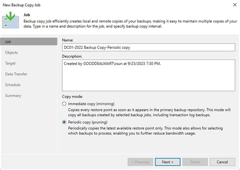 How To Create A Backup Copy Job With Periodic Copy From The Backup Job Workload At Veeam Backup