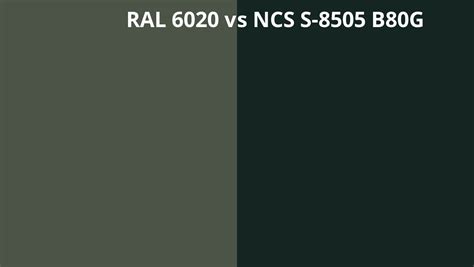 Ral 6020 Vs Ncs S 8505 B80g Ral Colour Chart Uk
