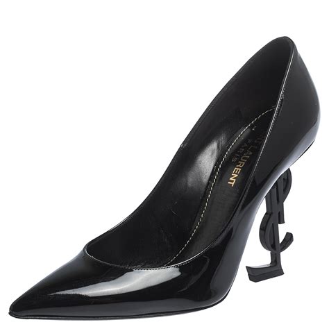 Saint Laurent Paris Black Patent Leather Opyum Pointed Toe Pumps Size