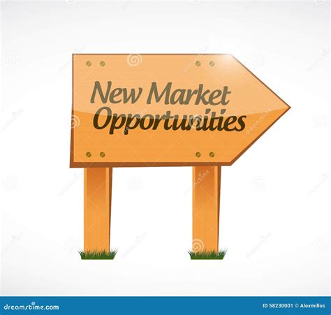 New Market Opportunities Wood Sign Stock Illustration Illustration Of